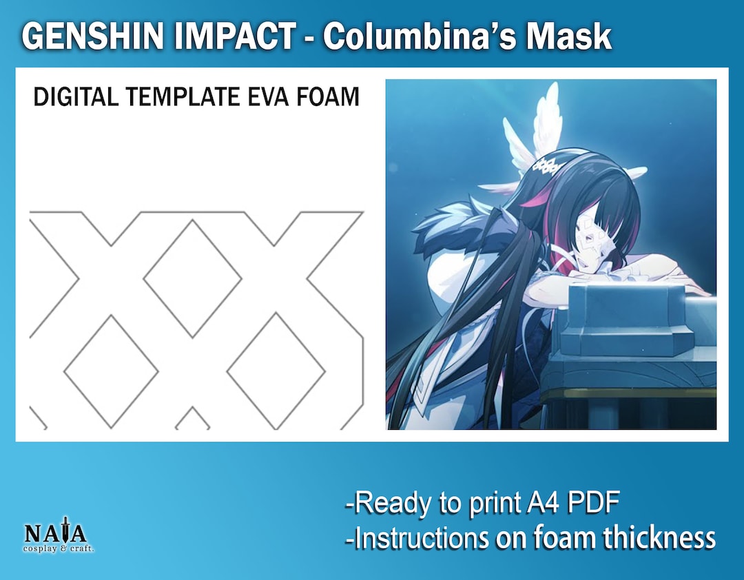 Genshin Impact Cosplay Prop Columbina's Eyes Mask Third of Eleven Fatui ...