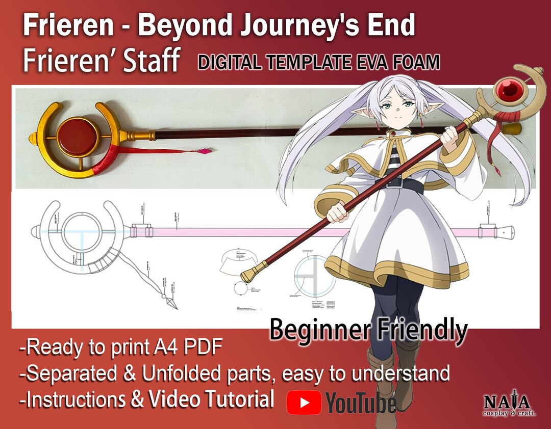 Frieren: Beyond Journey's End Cosplay Prop Frieren's Staff Digital DIY ...