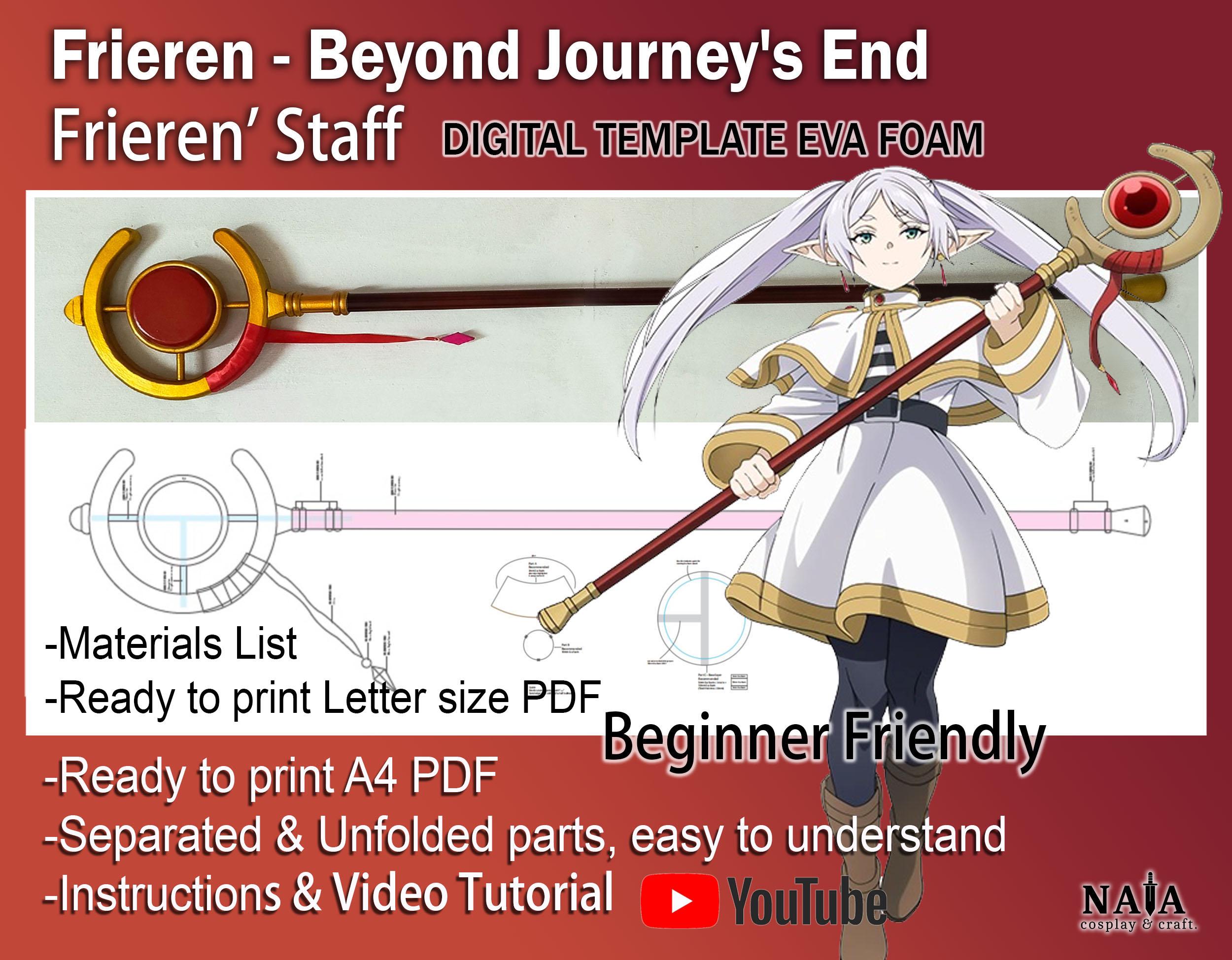 Frieren's Staff EVA Foam Template Pattern Blueprints PDF for Cosplay ...