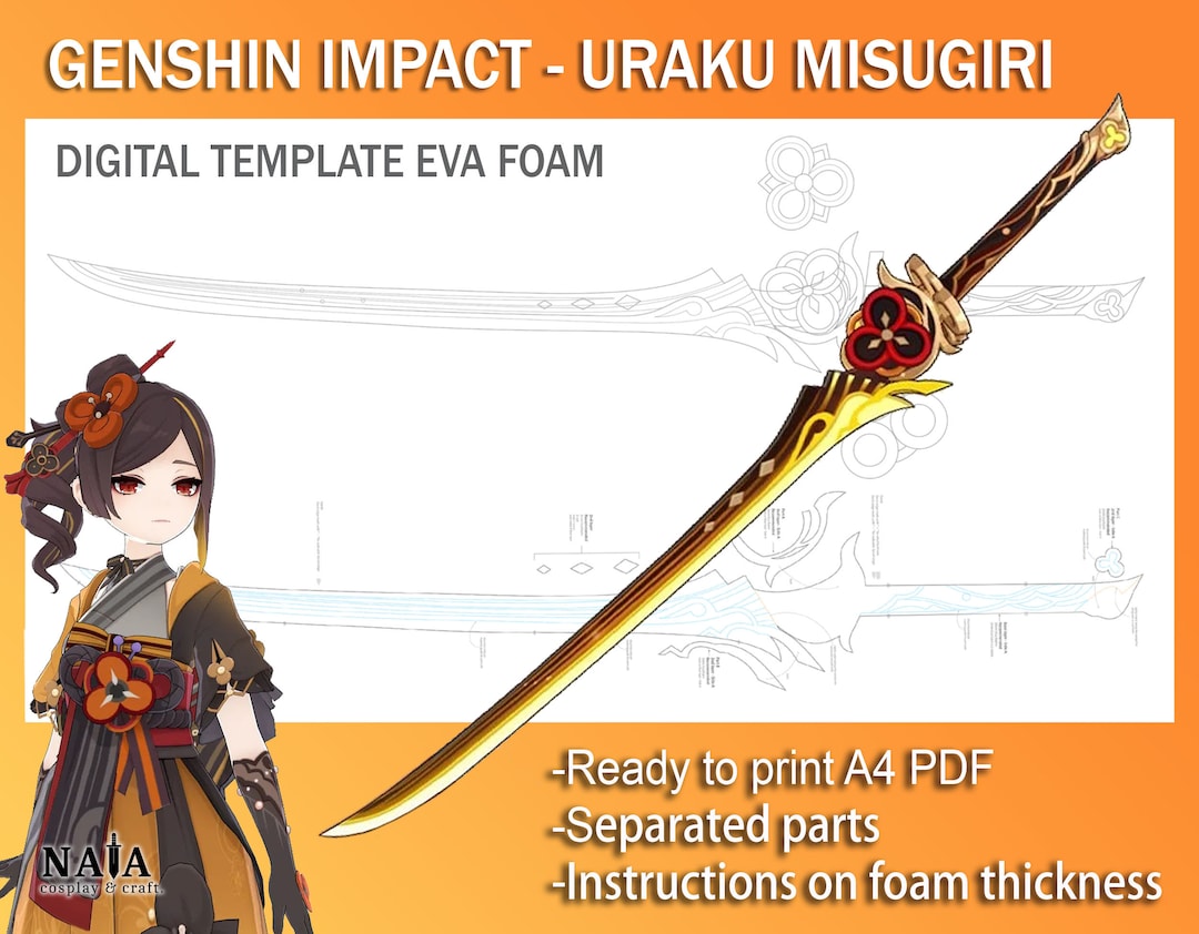 Genshin Impact Cosplay Prop - Uraku Misugiri Chiori's Sword Weapon ...