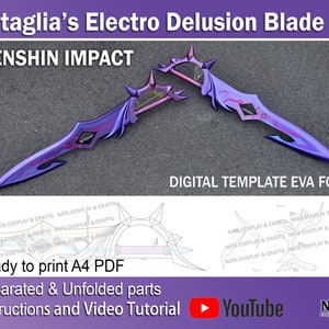 Genshin Impact Cosplay Prop Tartaglia Childe's Electro Delusion Dual ...