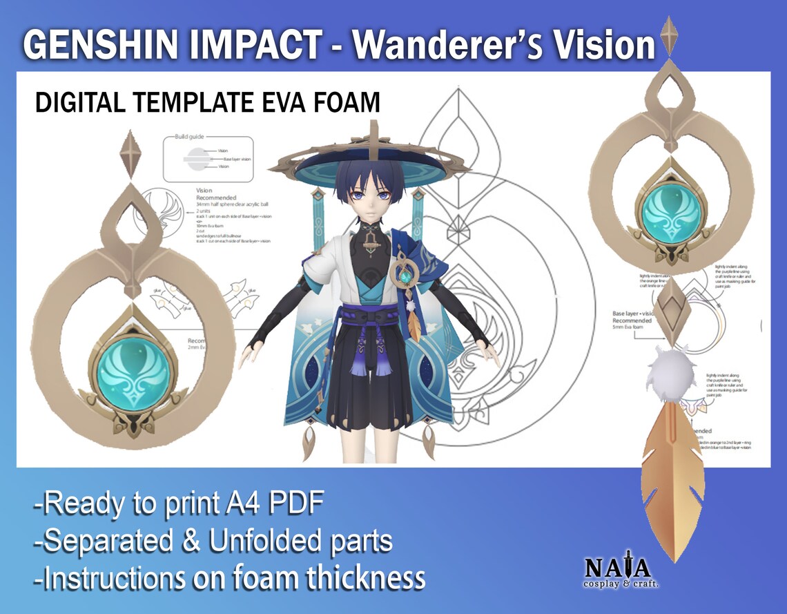 Genshin Impact Cosplay Prop Wanderer's Vision Digital DIY - Etsy