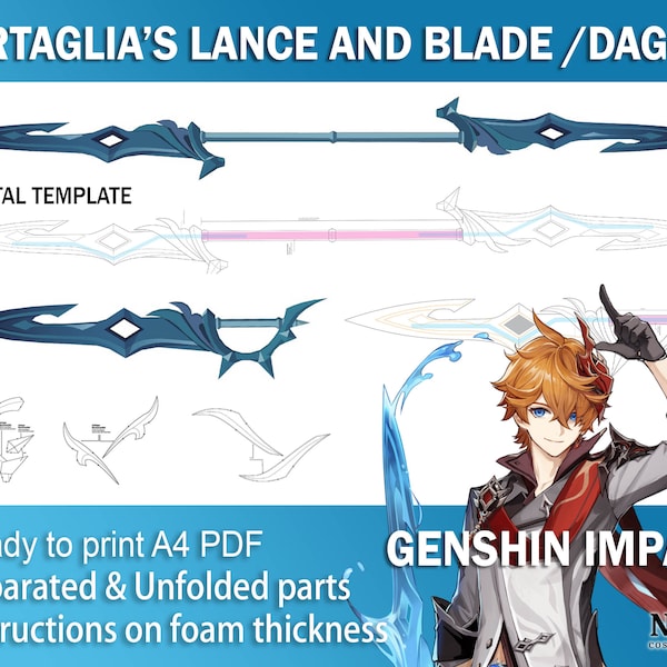 Tartaglia Cosplay Template - Etsy