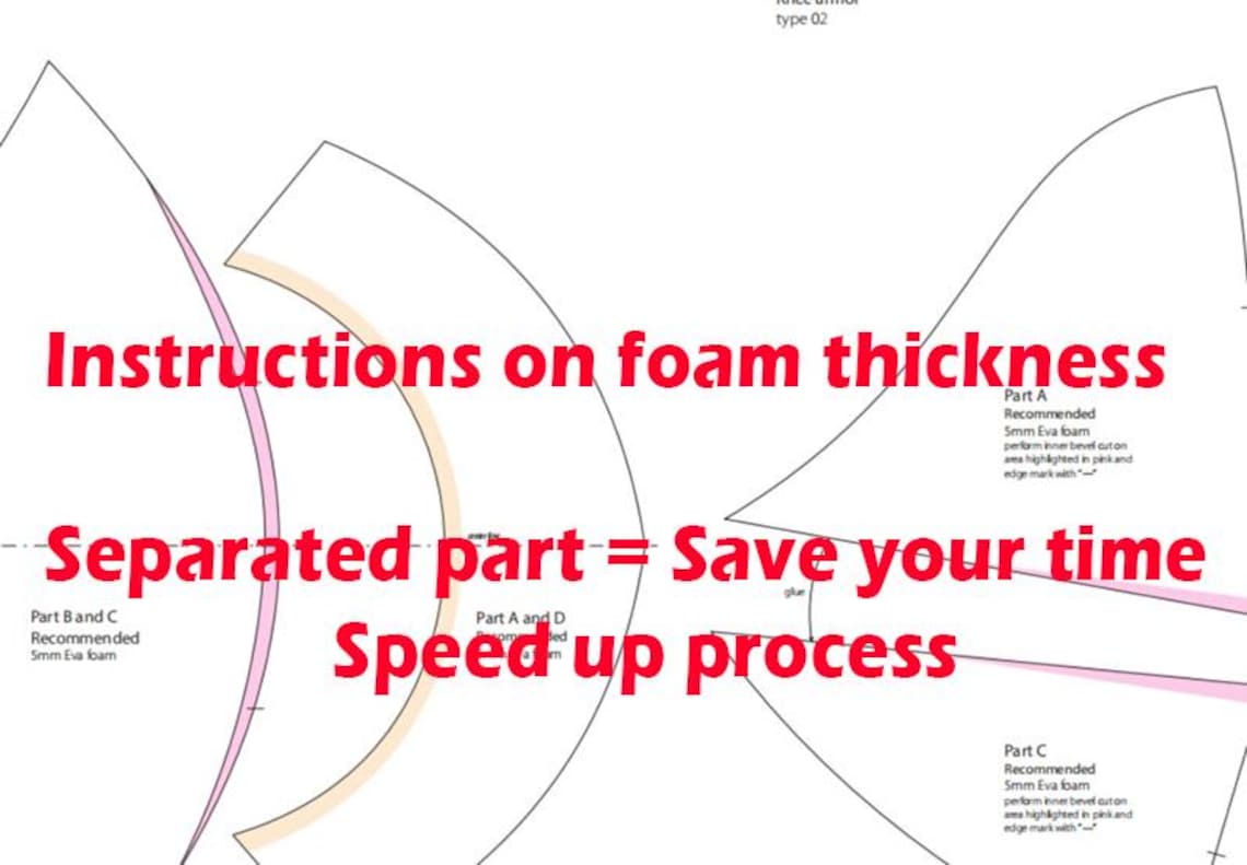 Basic Poleyn Knee Armor Cosplay Pattern Template PDF Collection for EVA ...