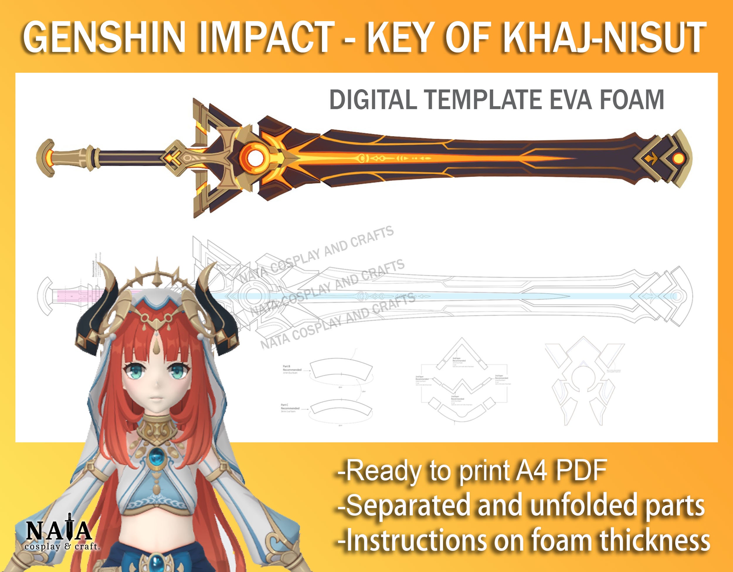 Genshin Impact Cosplay Prop Key of Khaj-nisut Digital DIY - Etsy Ireland