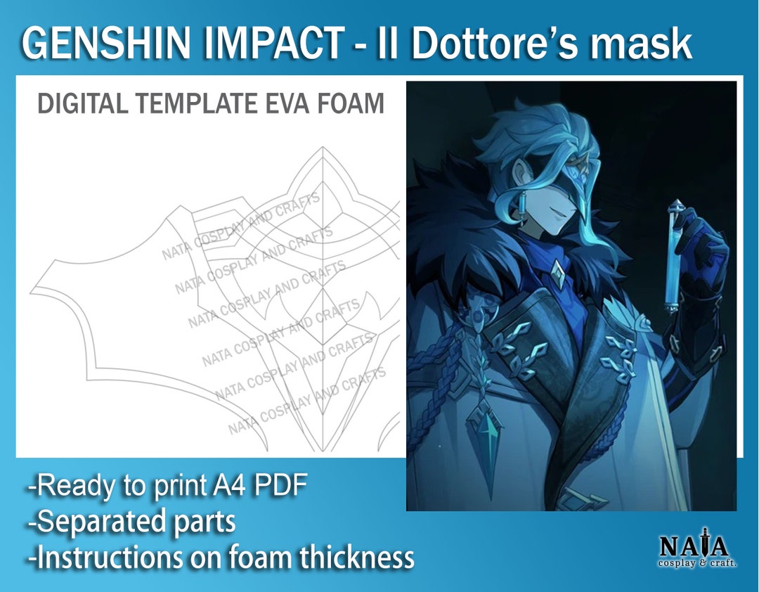 Genshin Impact Cosplay Prop Doctor II Dottore's Mask 2nd Fatui ...