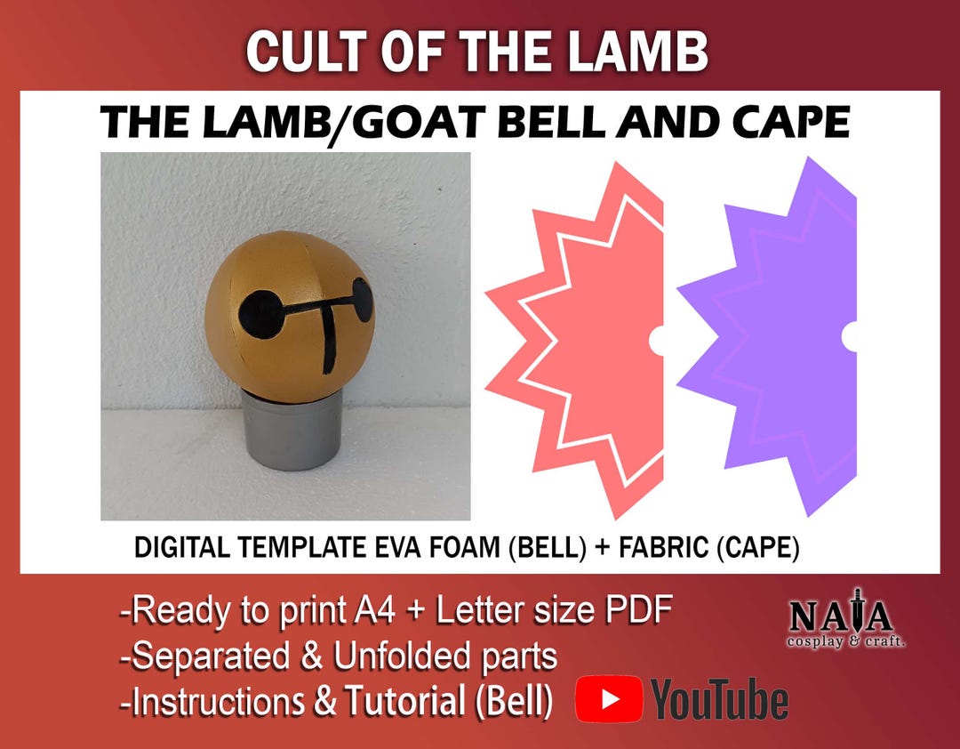 Cult of the Lamb Cosplay Bell and Cape Cloak Template Pattern PDF for ...