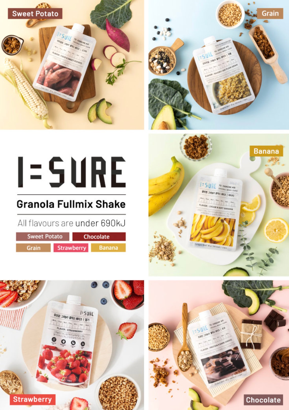 ISURE Granola & WPC Shake Grain 280g 40g X 7 - Etsy