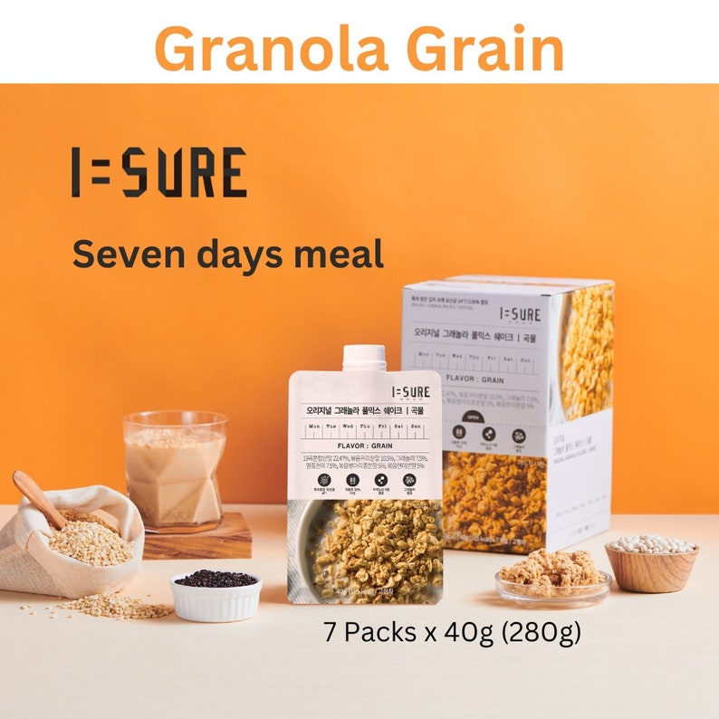 ISURE Granola & WPC Shake Grain 280g 40g X 7 - Etsy