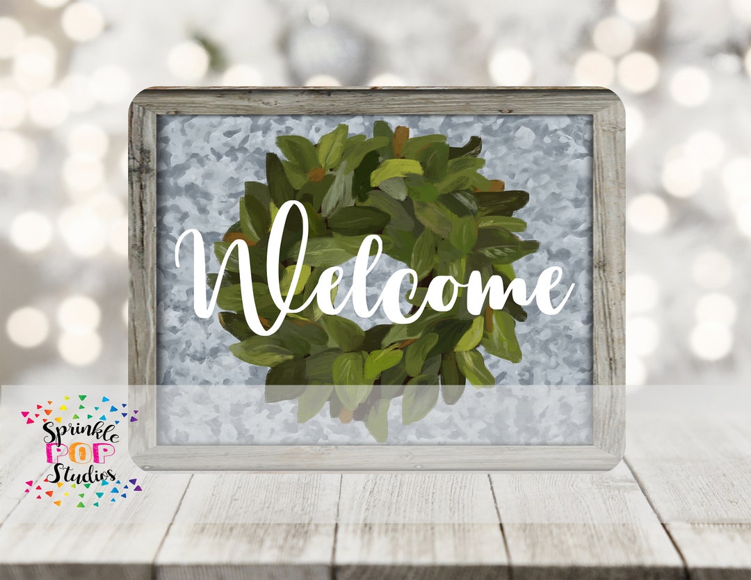 Galvanized Wood Frame Welcome Sign ~ Magnolia Wreath ~ Dry Erase Board ...