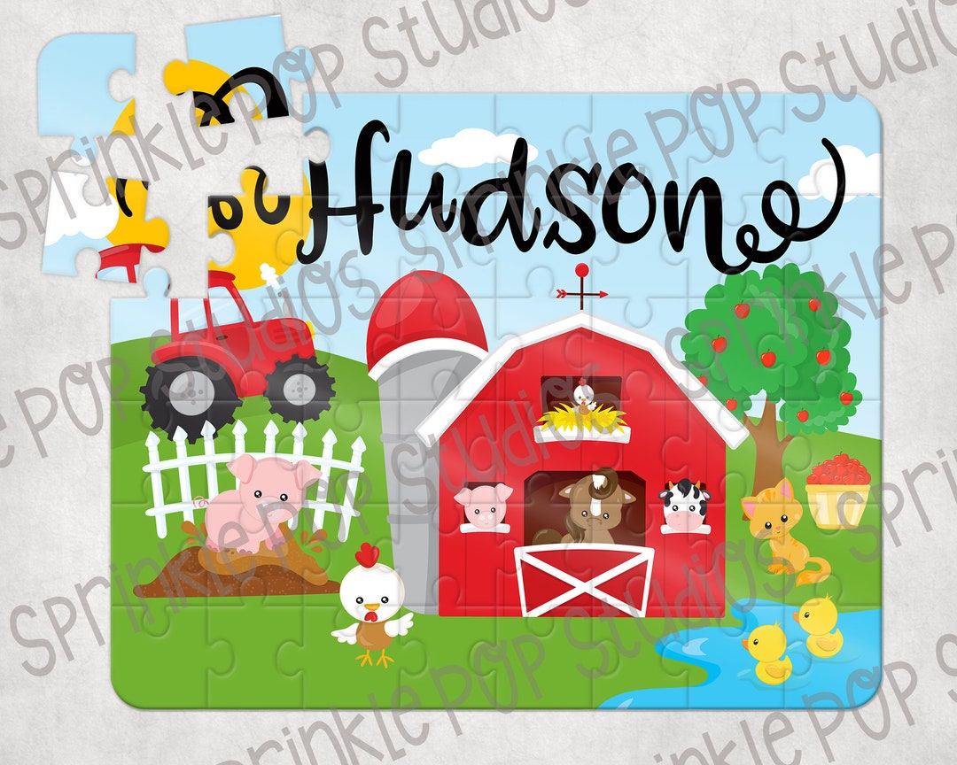 Farm Puzzle Sublimation Design Template ~ Animals on the Farm ~ Custom ...