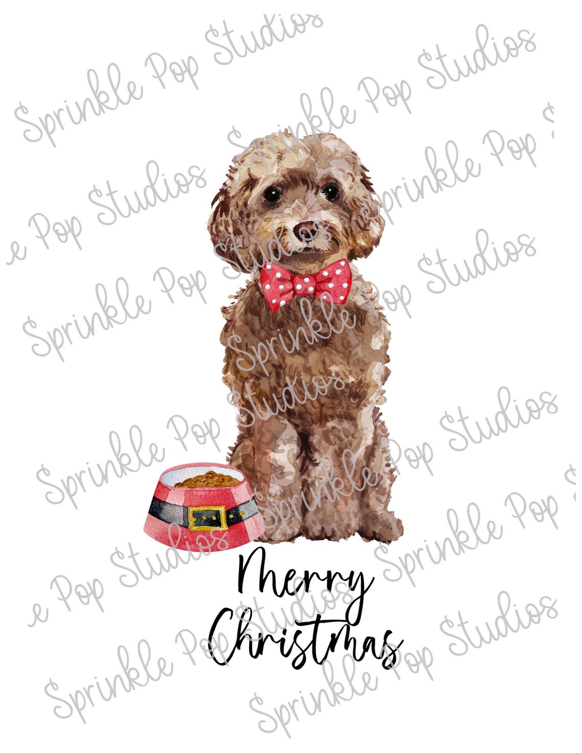 COCKAPOO WATERCOLOR DOG Farm House Christmas Design - Etsy