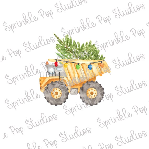 Construction Christmas Design Dump Truck With Christmas Tree - Etsy