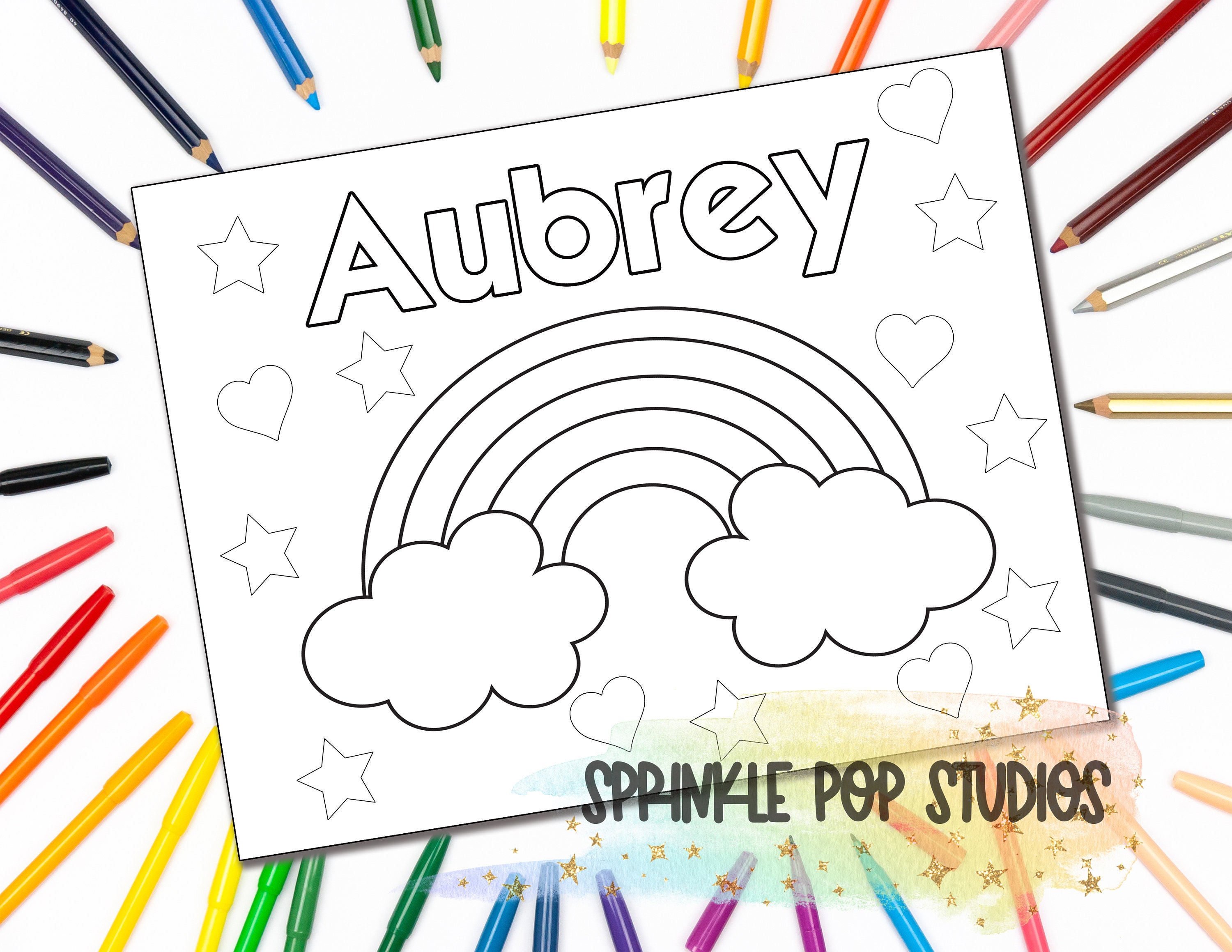 Home D cor Personalized Coloring Page First Day Of School Rainbow Custom Coloring Book Page 