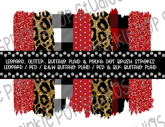 Red Glitter / Buffalo Plaid / Leopard Glitter / Polka Dots | Etsy