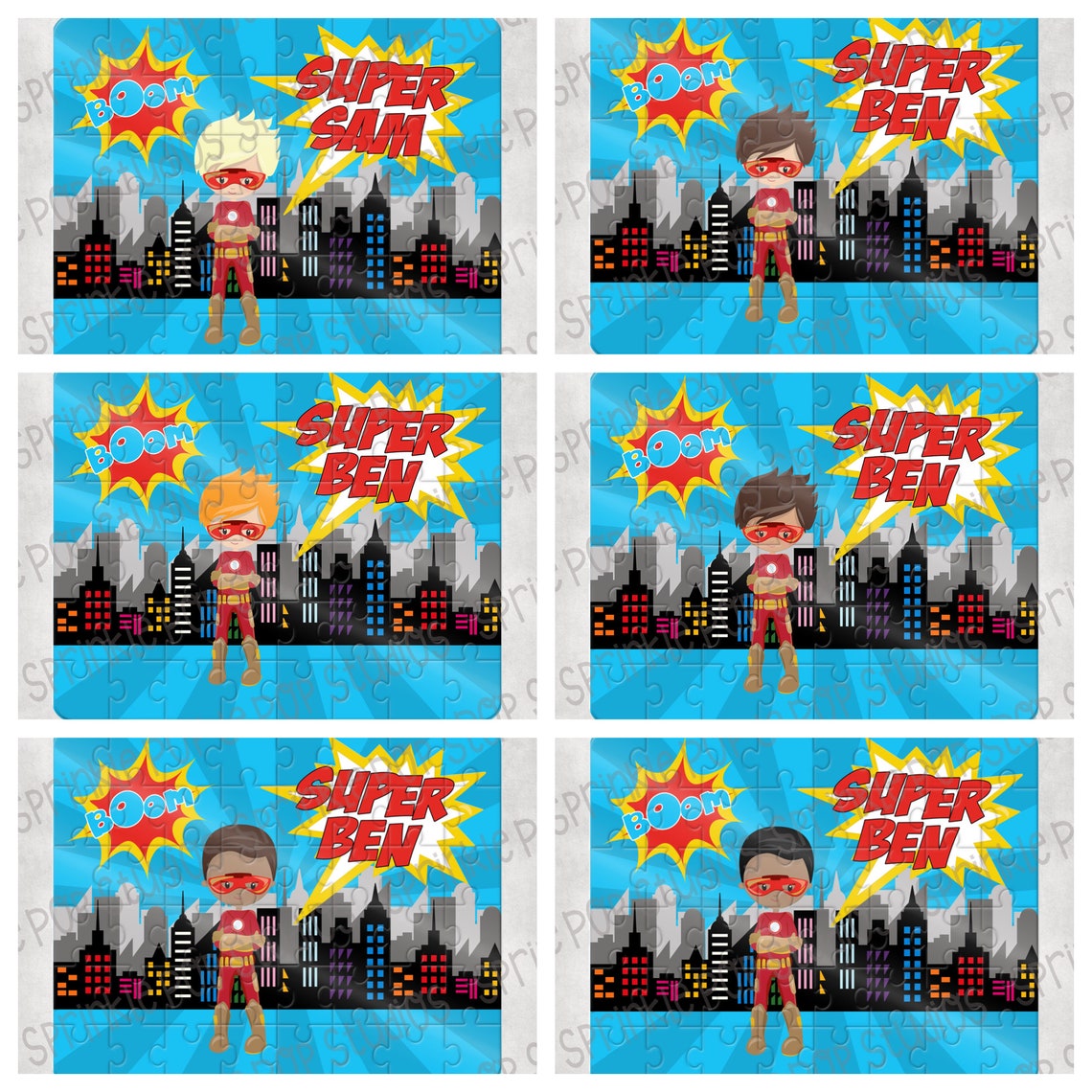 EXCLUSIVE SUPERHERO BUNDLE Set of 60 Custom Puzzle Designs | Etsy