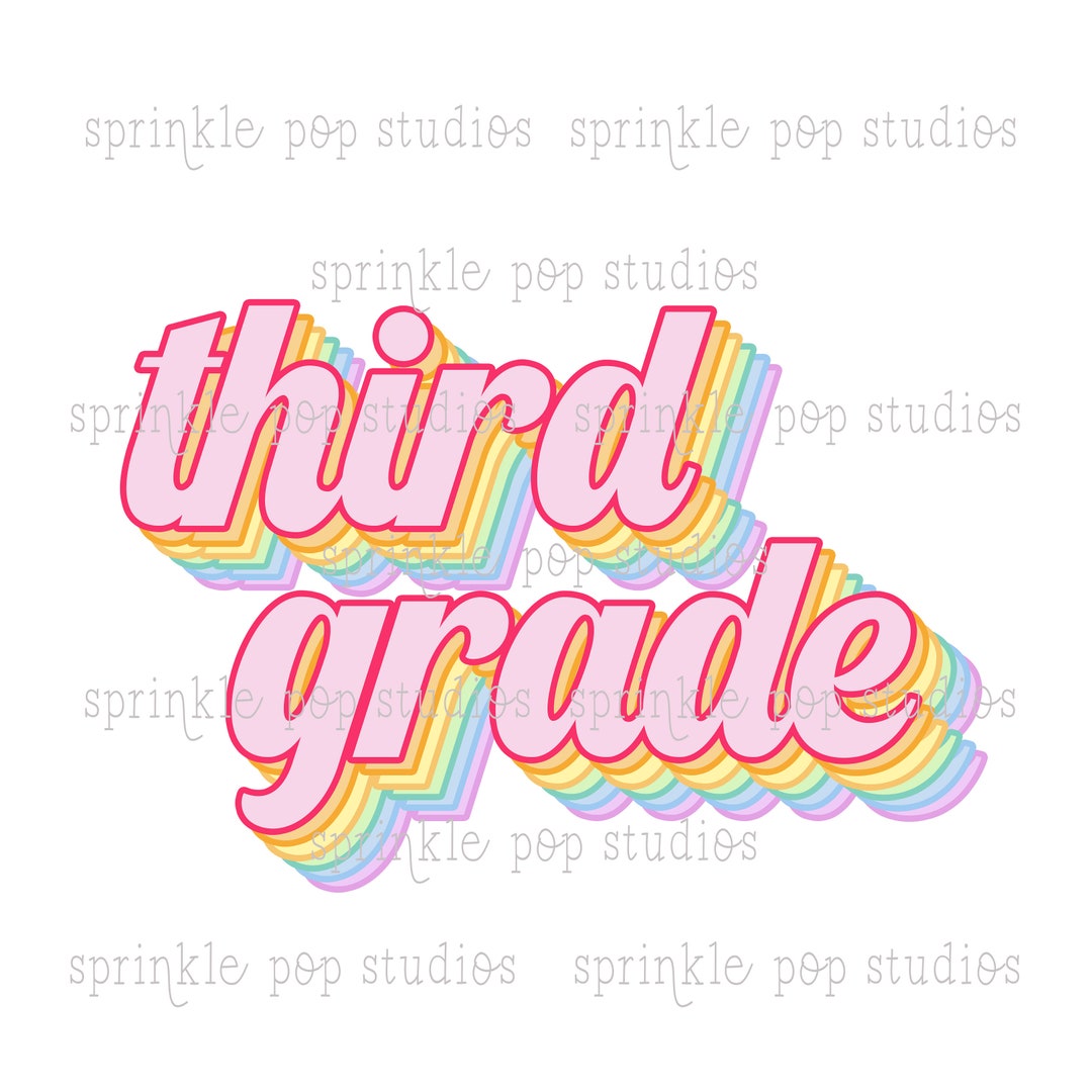 Third Grade Shirt Design | 3rd Grade | Retro Rainbow Design | Grade ...