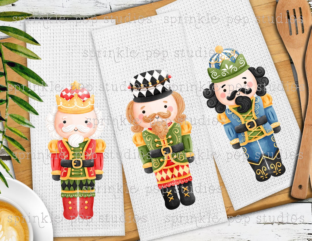 Bundle | Set of 3 Nutcracker Designs | Christmas Flour Sack Towel ...