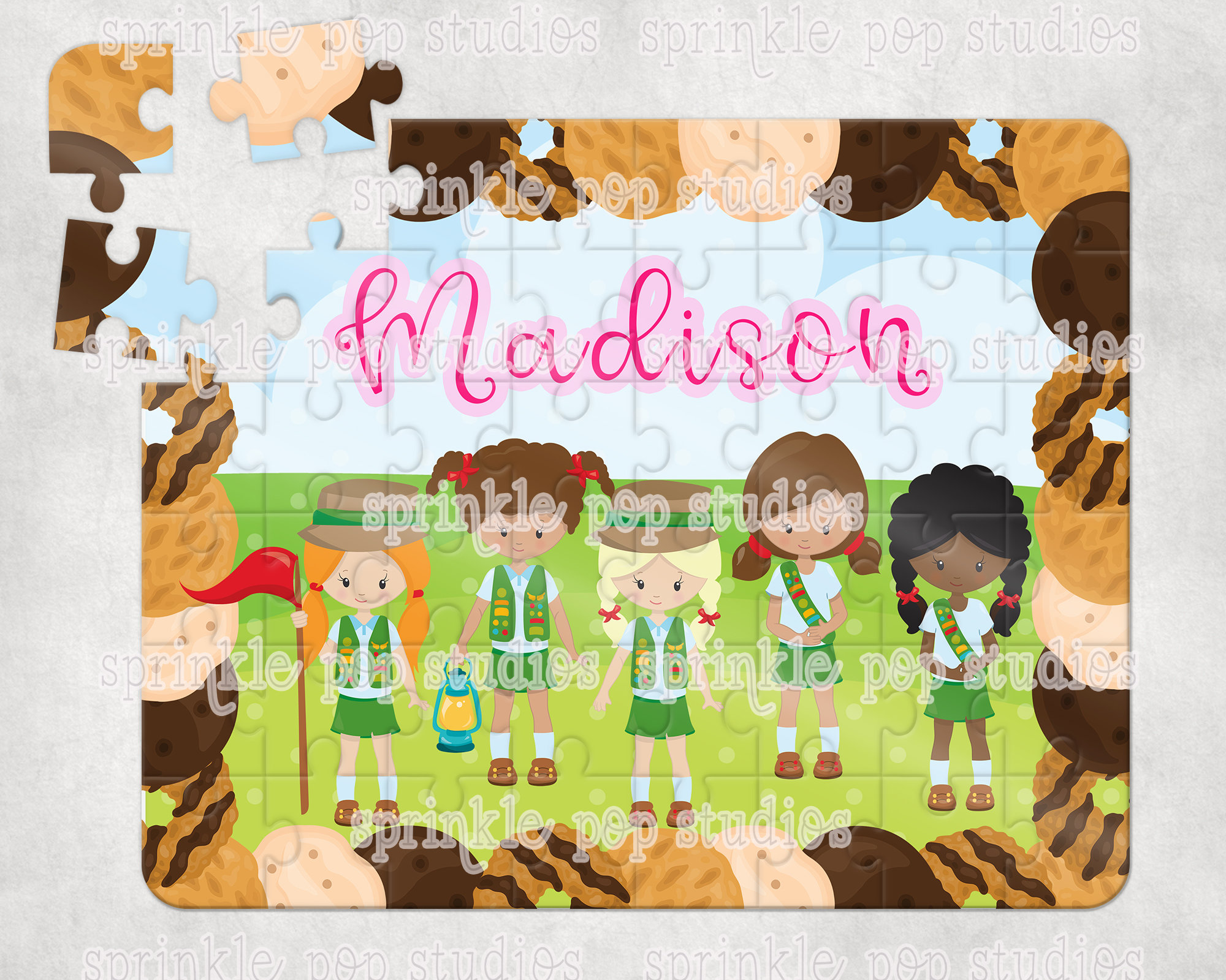 Girl Scout Puzzle Sublimation Design Template Girl Scouts | Etsy