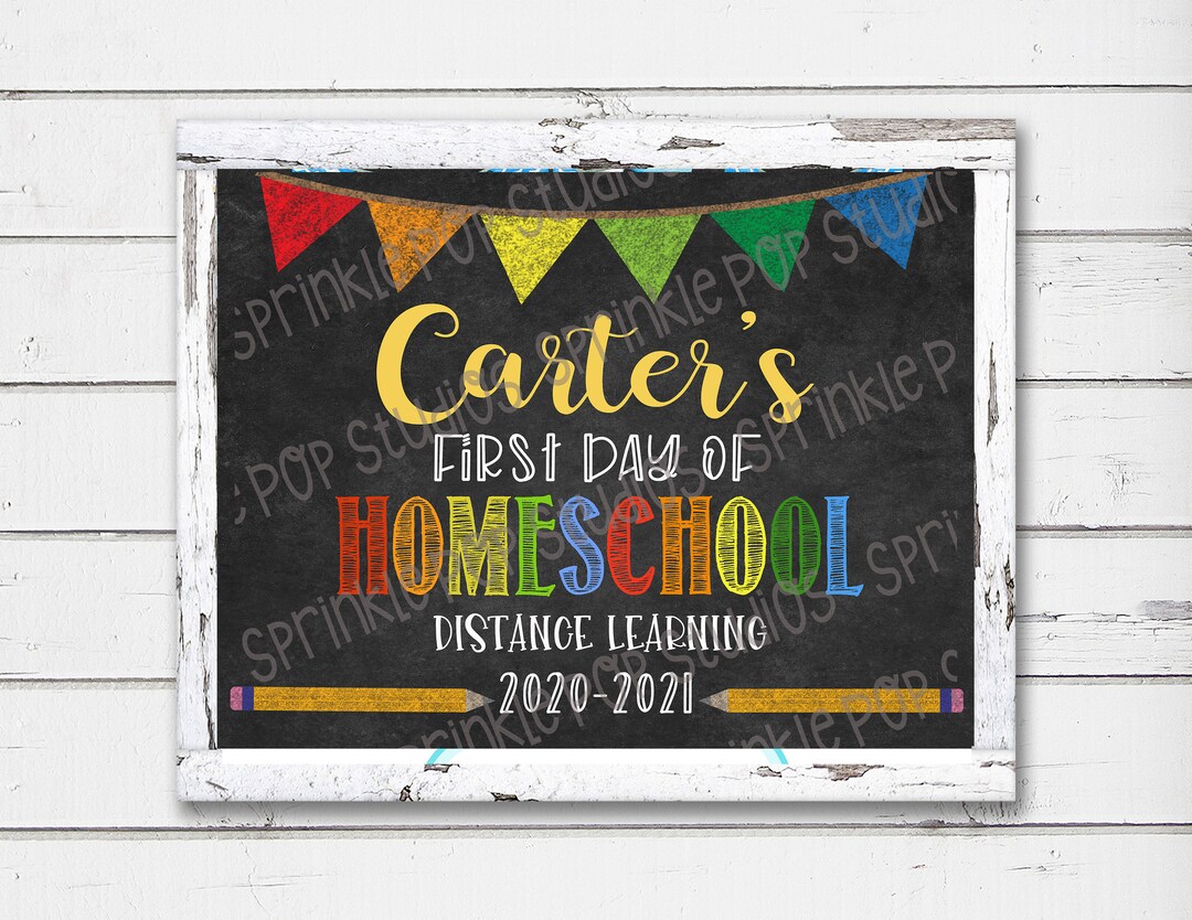 PERSONALIZED First Day of HOMESCHOOL Sign/poster - Rainbow / Pencils - Etsy