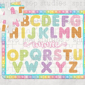 Pastel Rainbow Pop It Alphabet Sublimation Design Template ~ ABC ...
