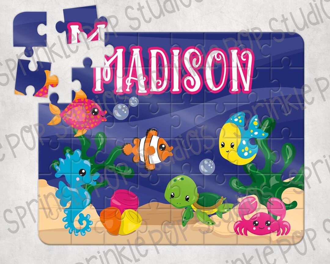 Under the Sea Puzzle Sublimation Design Template ~ Ocean Life ~ Custom ...