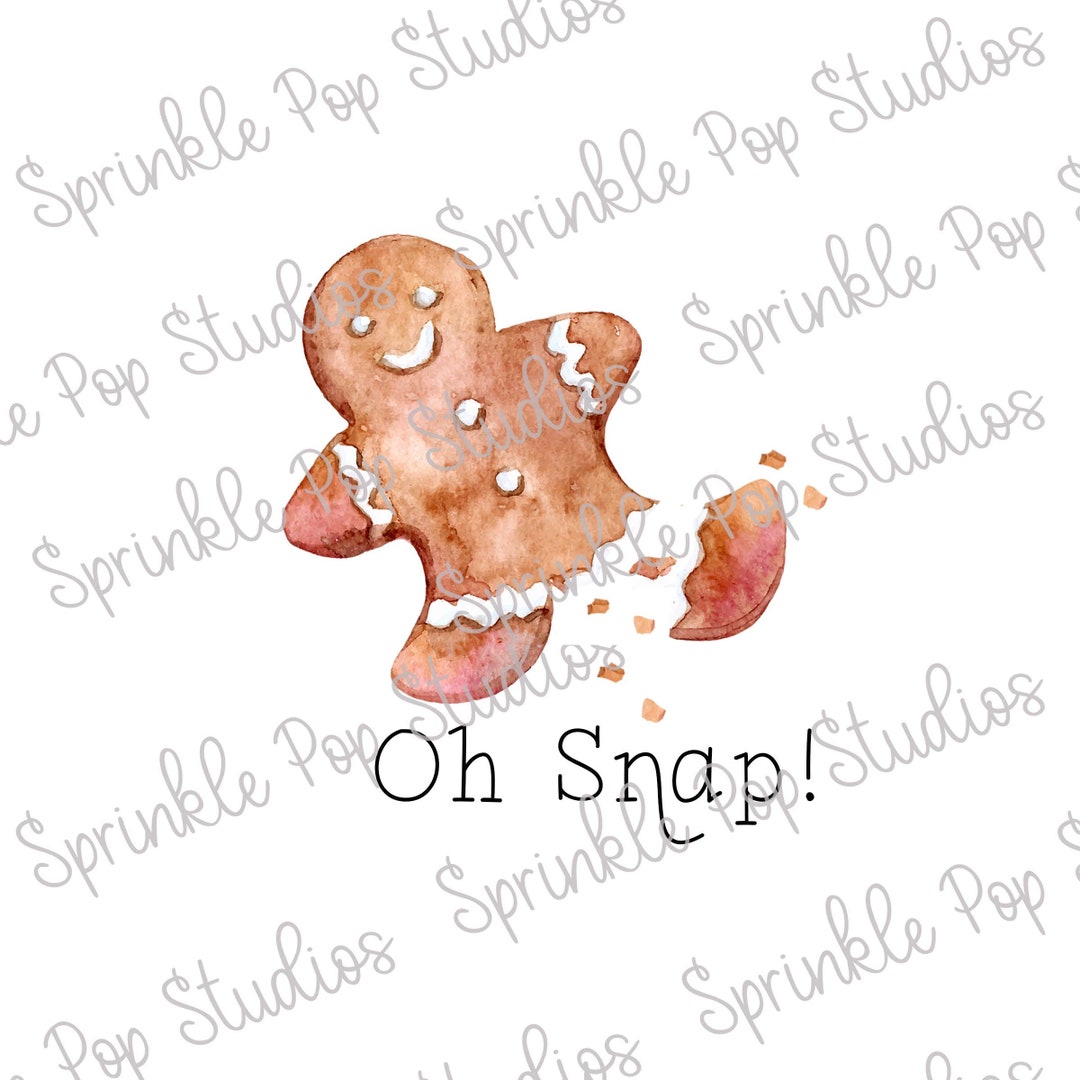 Christmas Design ~ Oh Snap ~ Broken Gingerbread ~ Funny Holiday Design ...