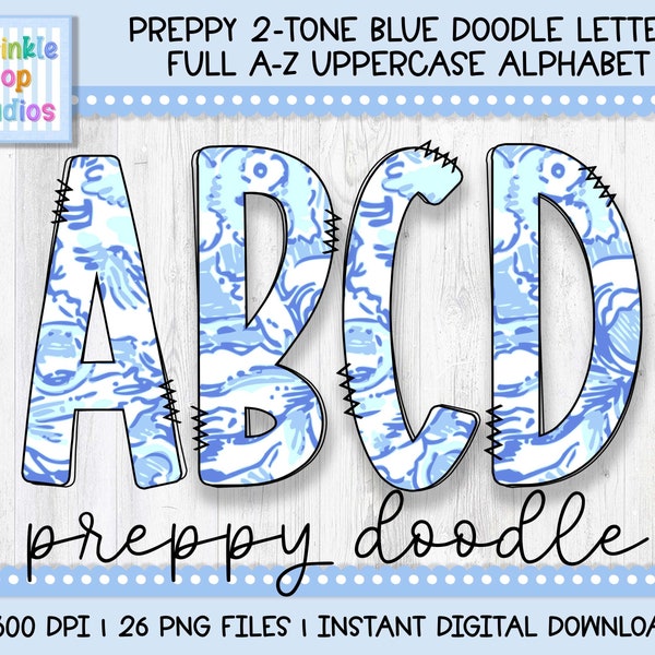 Preppy Doodle Letters - Etsy