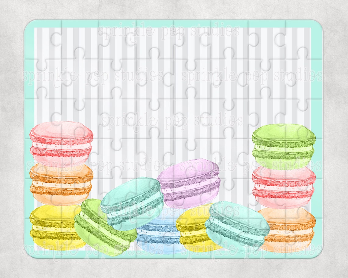 Puzzle Sublimation Design Template Colorful Macaroons - Etsy