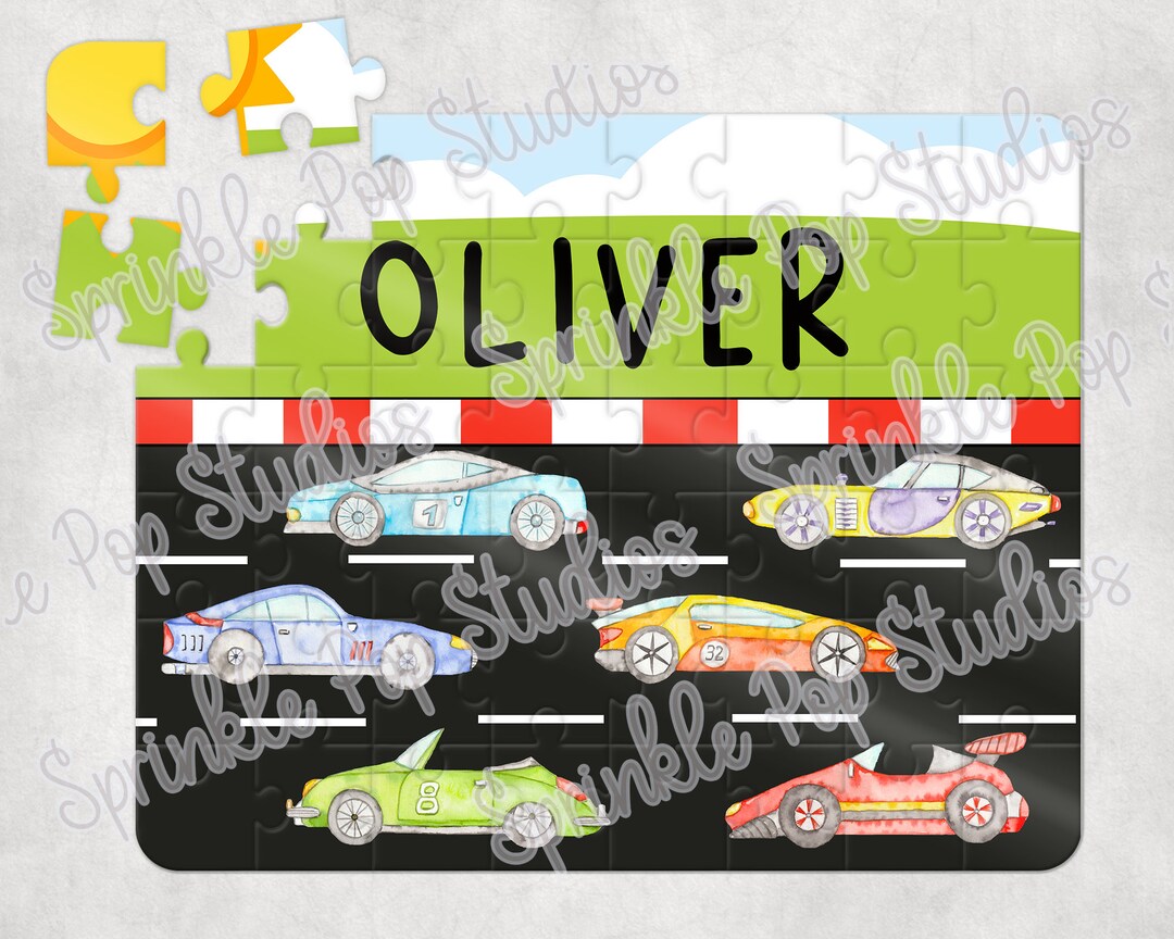 Race Car Puzzle Sublimation Design Template ~ Race Cars ~ Custom Puzzle ...