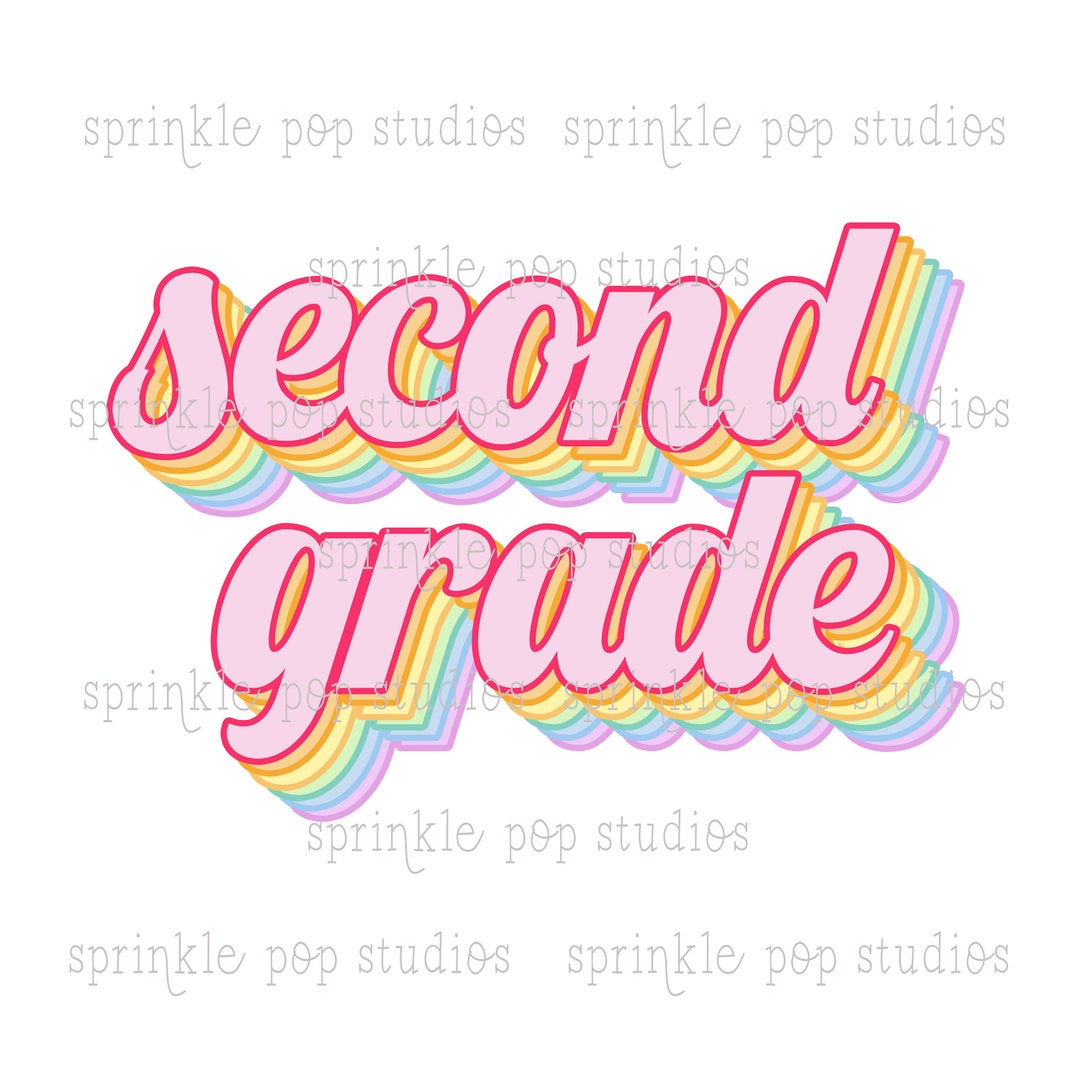Second Grade Shirt Design | 2nd Grade | Retro Rainbow Design | Grade ...