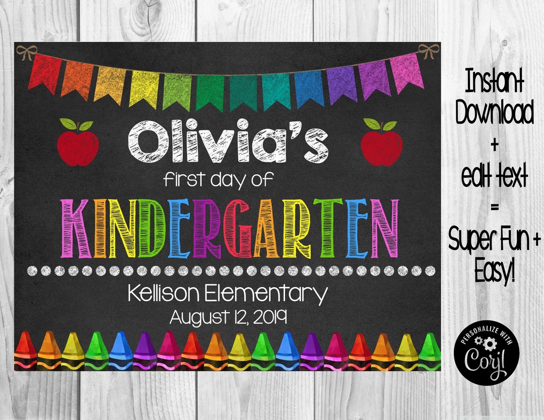 EDITABLE First/last Day of School Chalkboard Sign Poster - Easily Edit ...