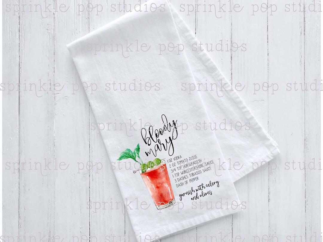 Cocktail Collection ~ Flour Sack Towel Design ~ Bloody Mary Cocktail ...