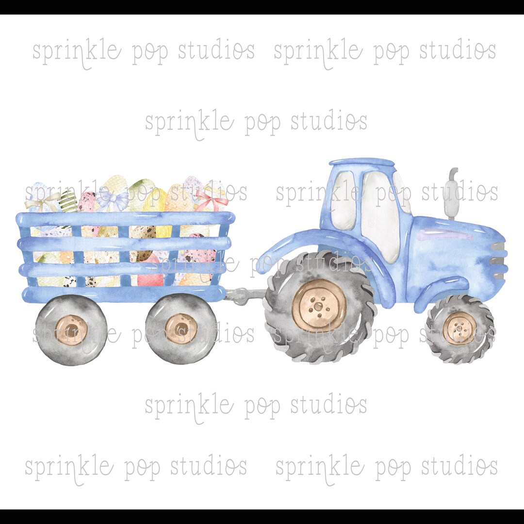Blue Tractor Easter Design ~ Farm Fresh Eggs ~ Easter Sublimation ...