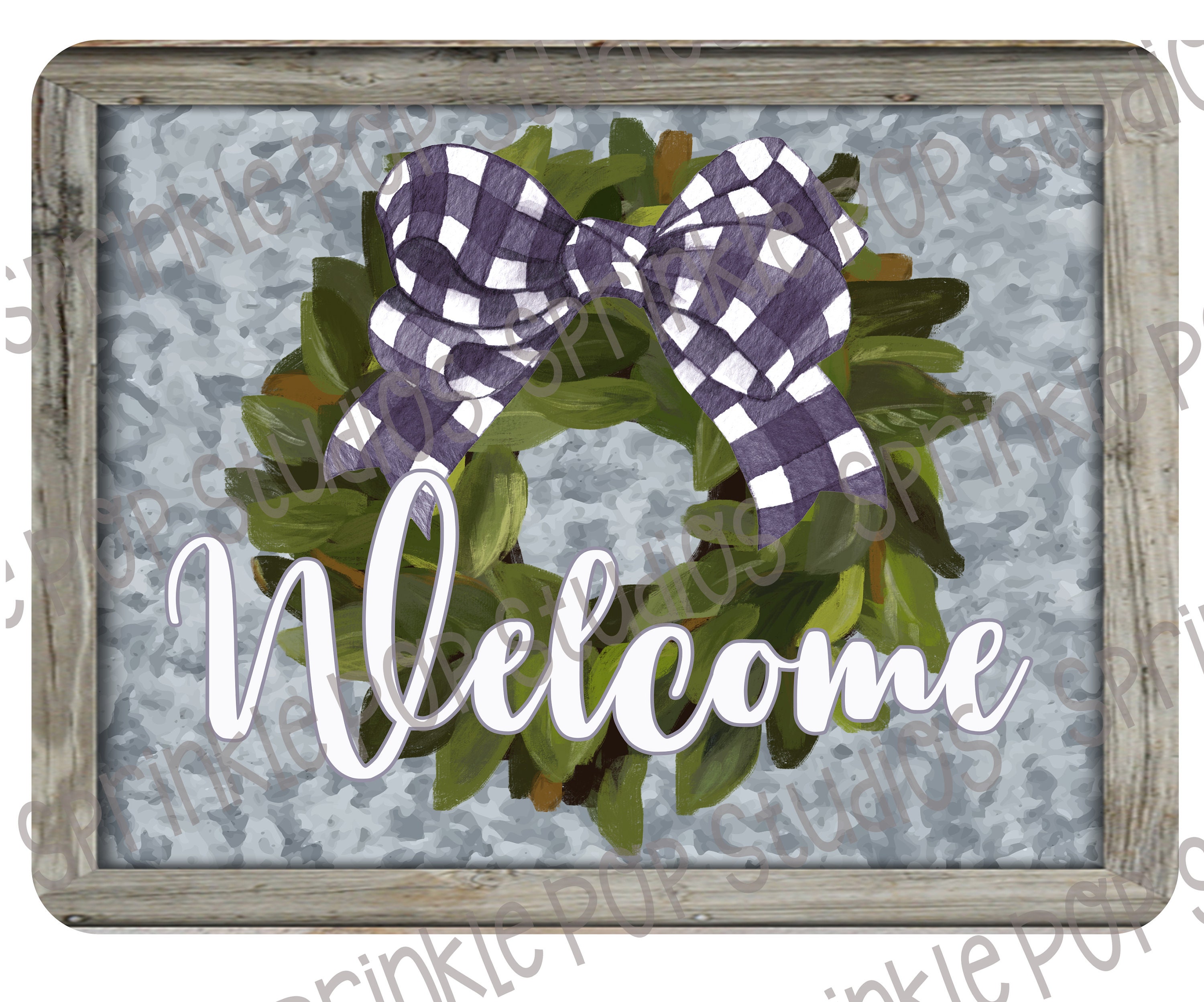 Galvanized Wood Frame Welcome Sign Magnolia Wreath Buffalo | Etsy