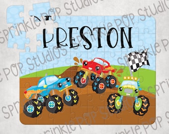 Monster Truck Puzzle Sublimation Design Template | Etsy