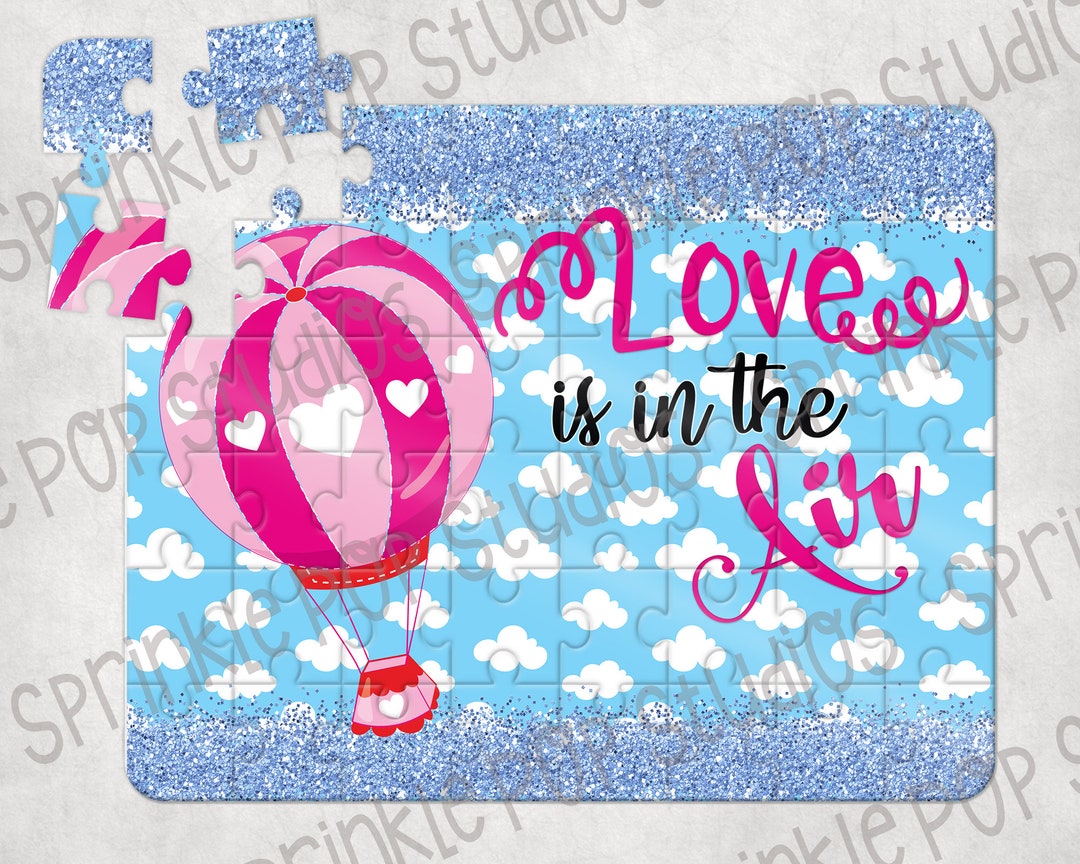 Valentine's Day Puzzle Design ~ Hot Air Balloon ~ Valentine's ...