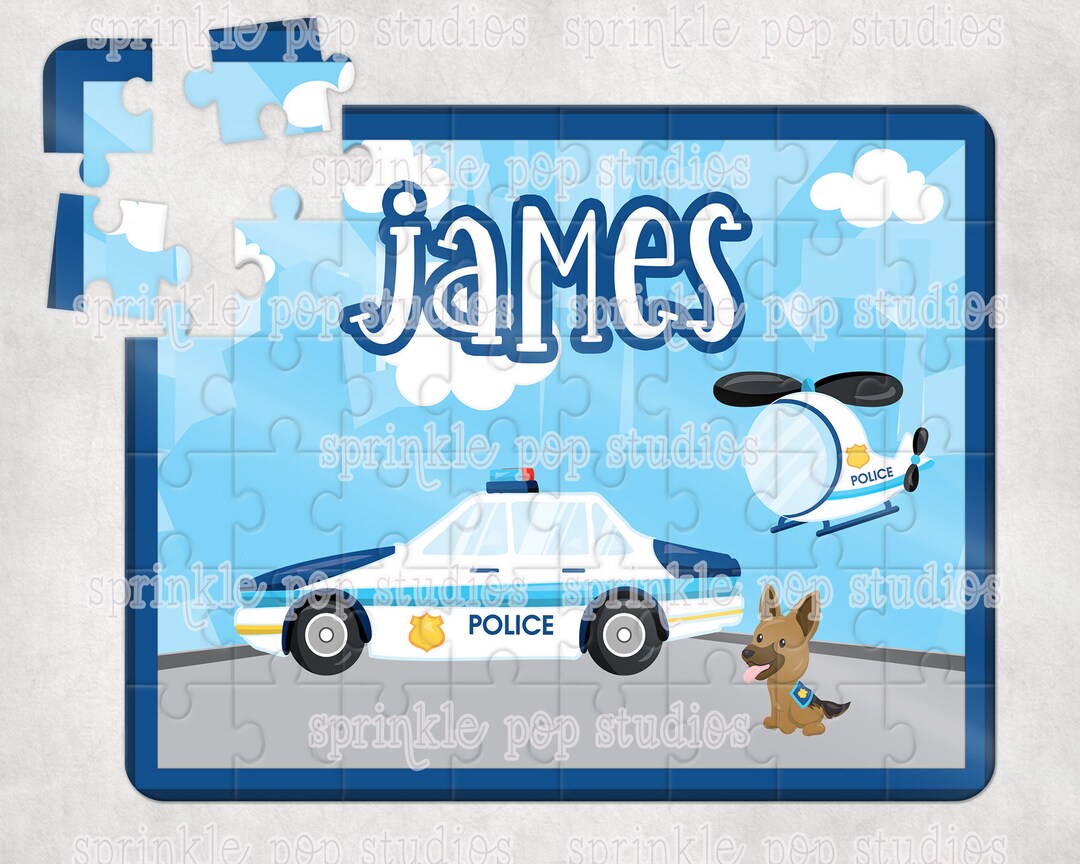 Police Puzzle Sublimation Design Template ~ Policeman Puzzle ~ Custom ...
