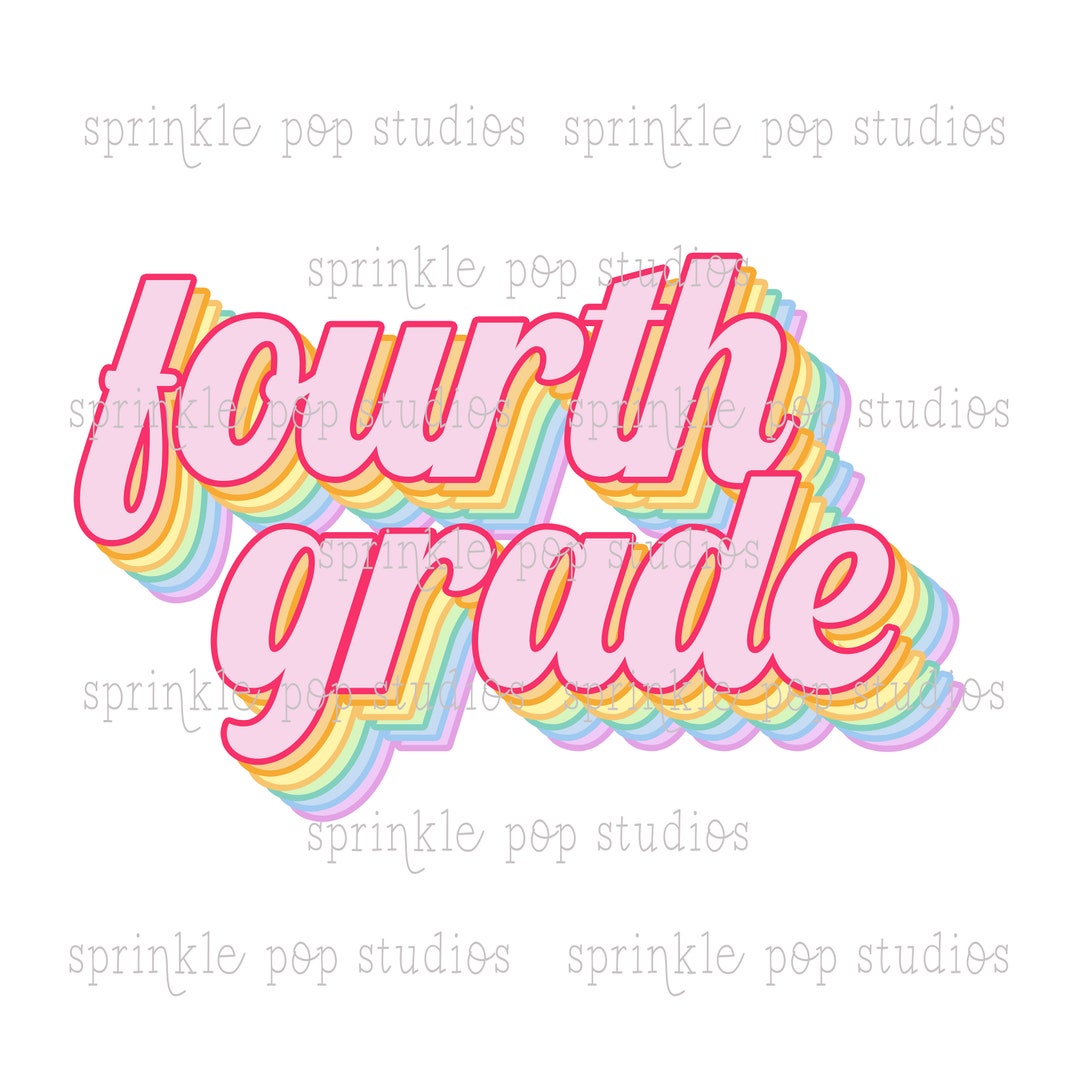 Fourth Grade Shirt Design | 4th Grade | Retro Rainbow Design | Grade ...