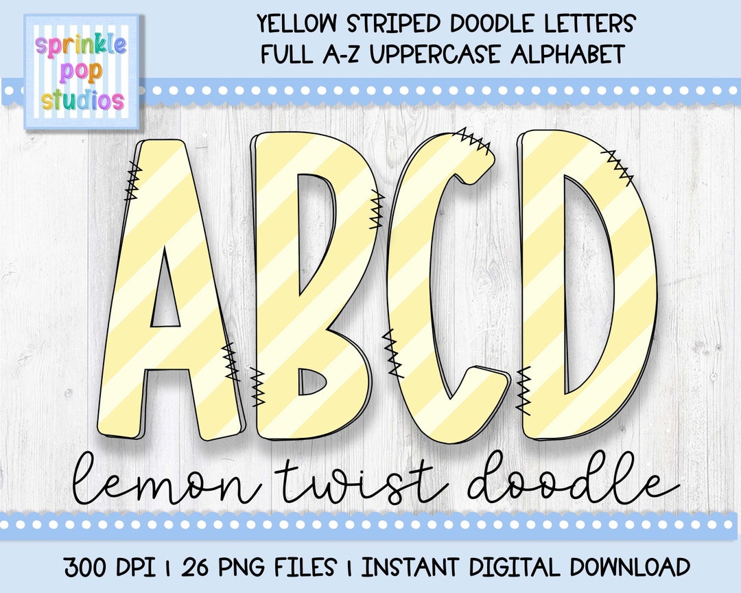 Doodle Alphabet | Lemon Twist Doodle Letters | Alphabet Font Clipart ...