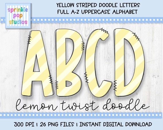 Doodle Alphabet Lemon Twist Doodle Letters Alphabet Font | Etsy