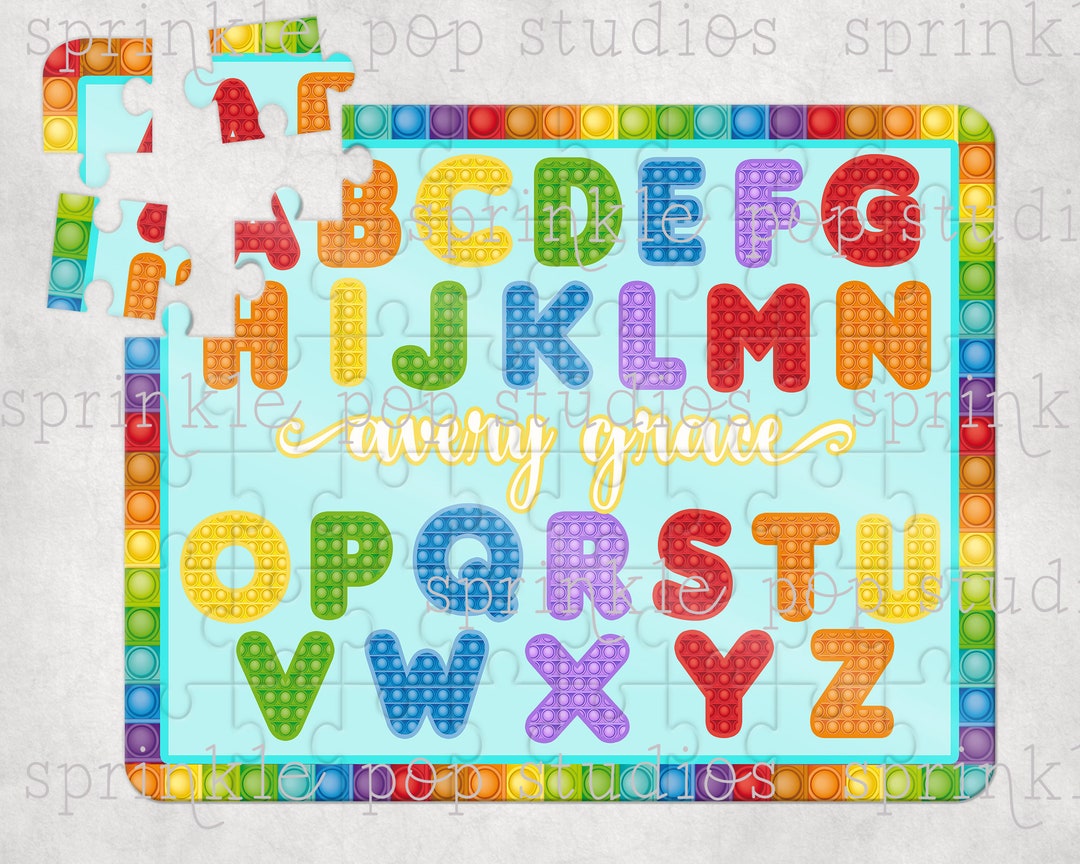 Classic Rainbow Pop It Alphabet Sublimation Design Template ~ ABC ...