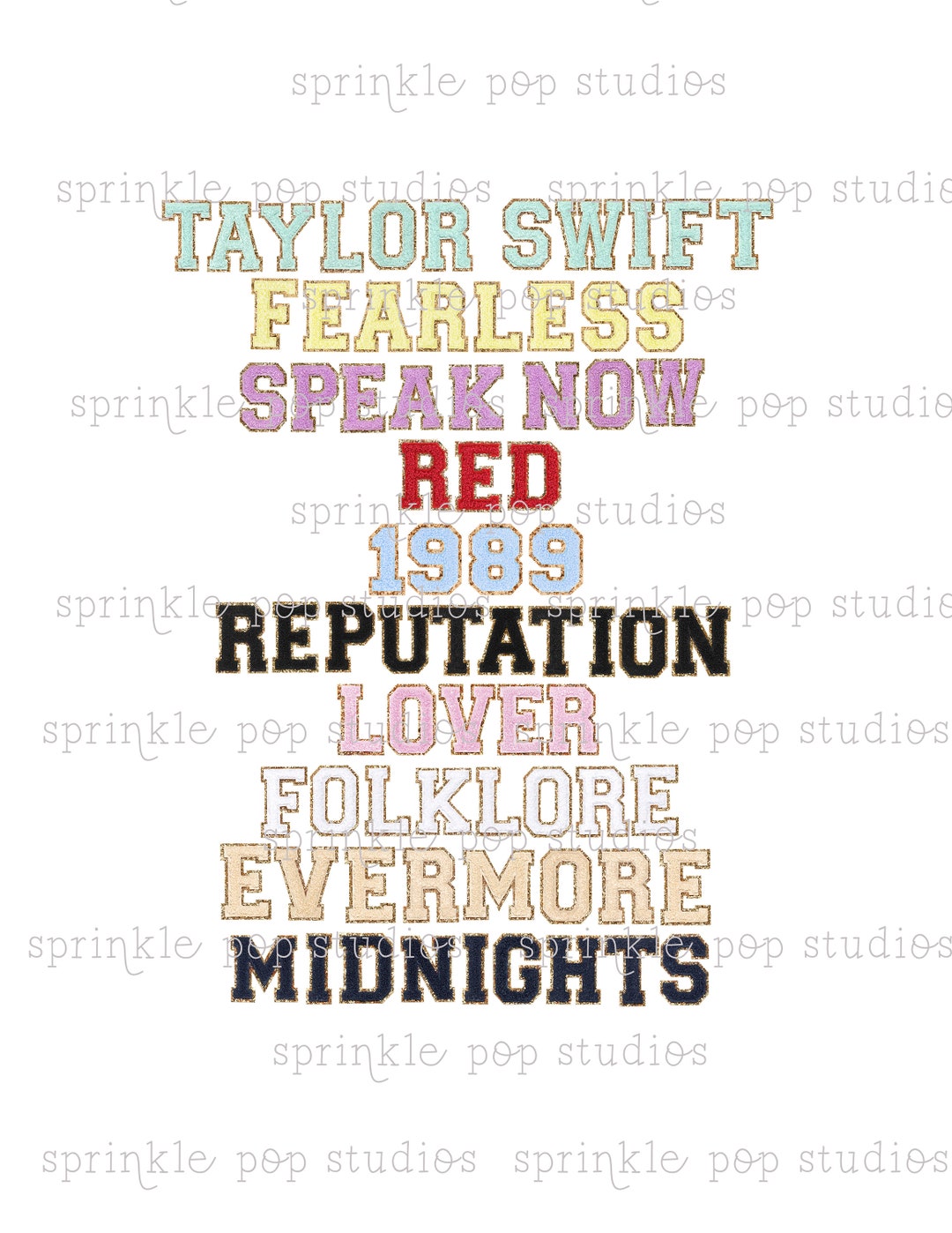 Taylor Swift Shirt Design | Eras Tour | Colorful Patch Letters ...
