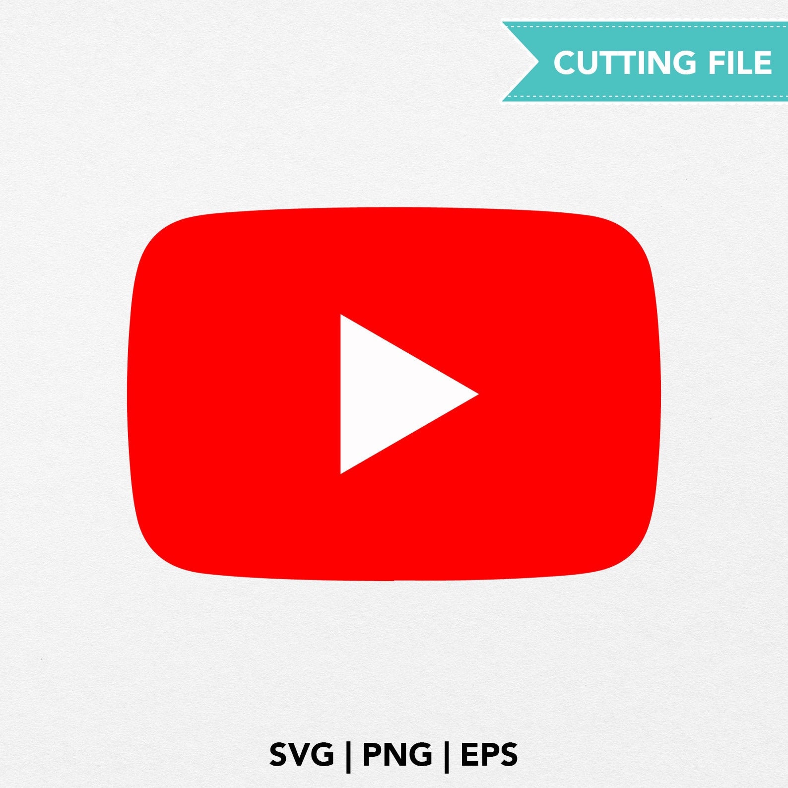 Youtube SVG Red and Black and white logo Youtube cricut | Etsy