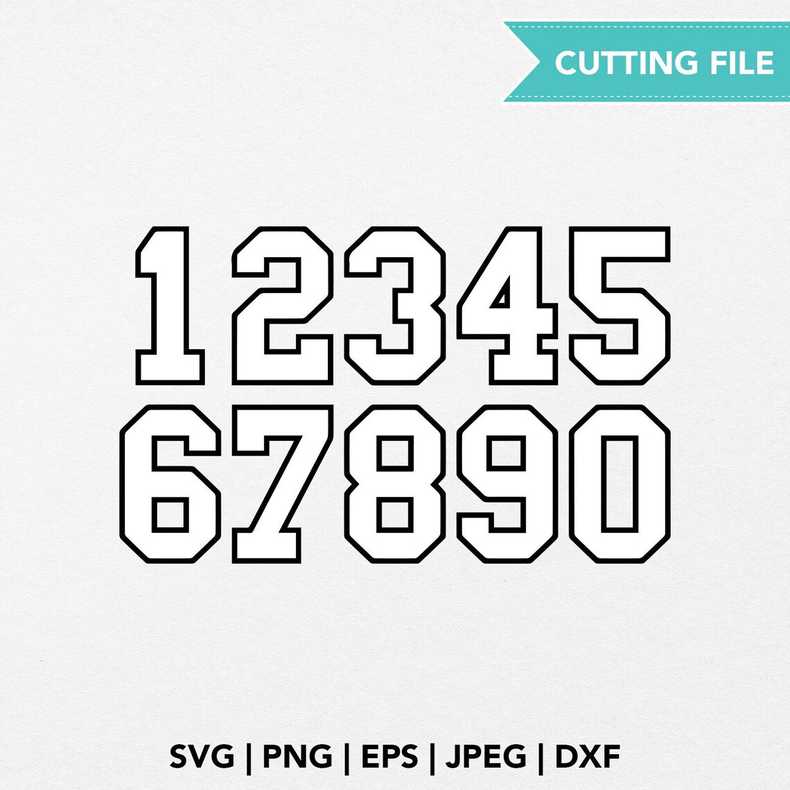 Numbers SVG Varsity Numbers SVG Numbers instant download | Etsy