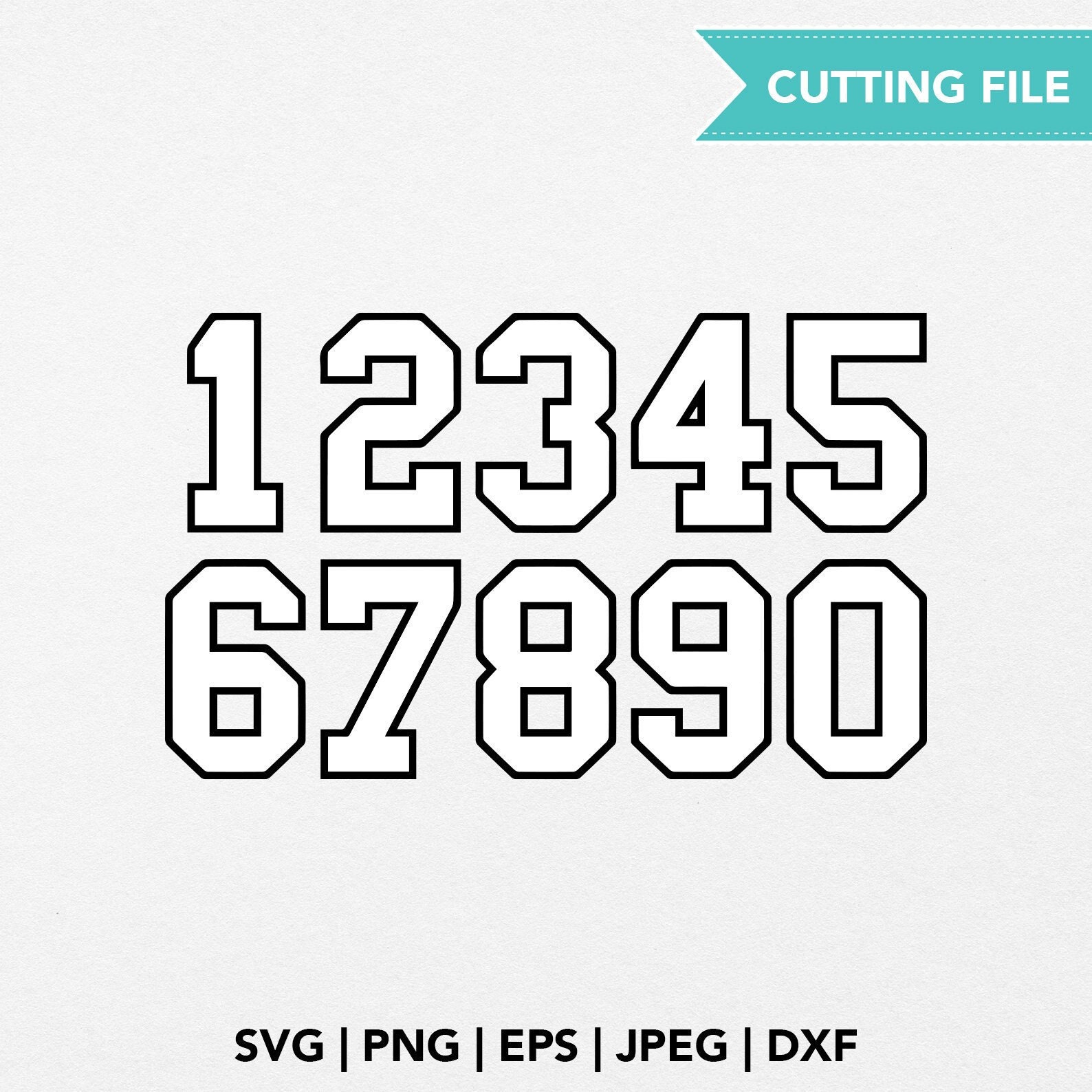 Numbers SVG Varsity Numbers SVG Numbers instant download | Etsy