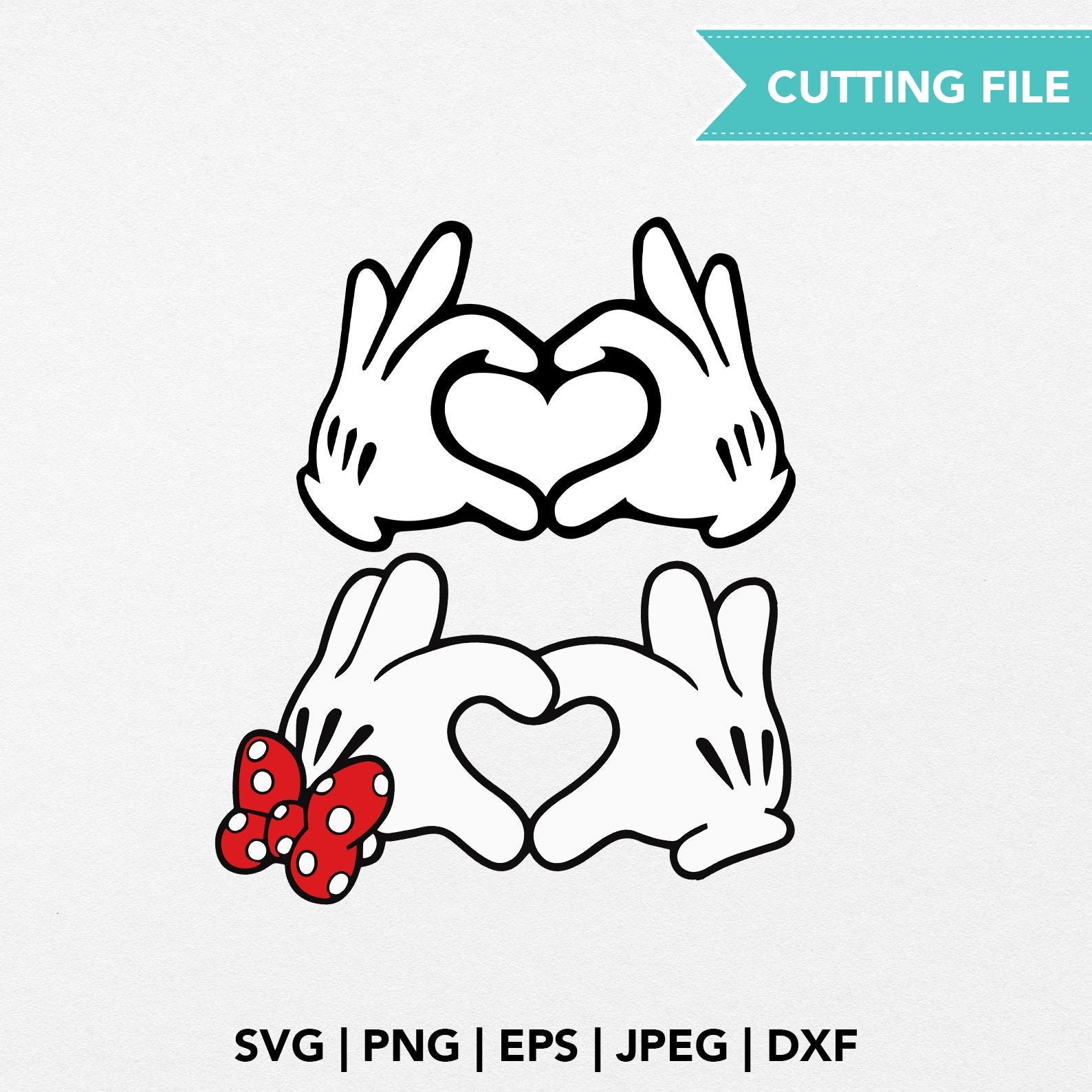 Mickey and Minnie Hands SVG Mickey hands Minnie Hands | Etsy
