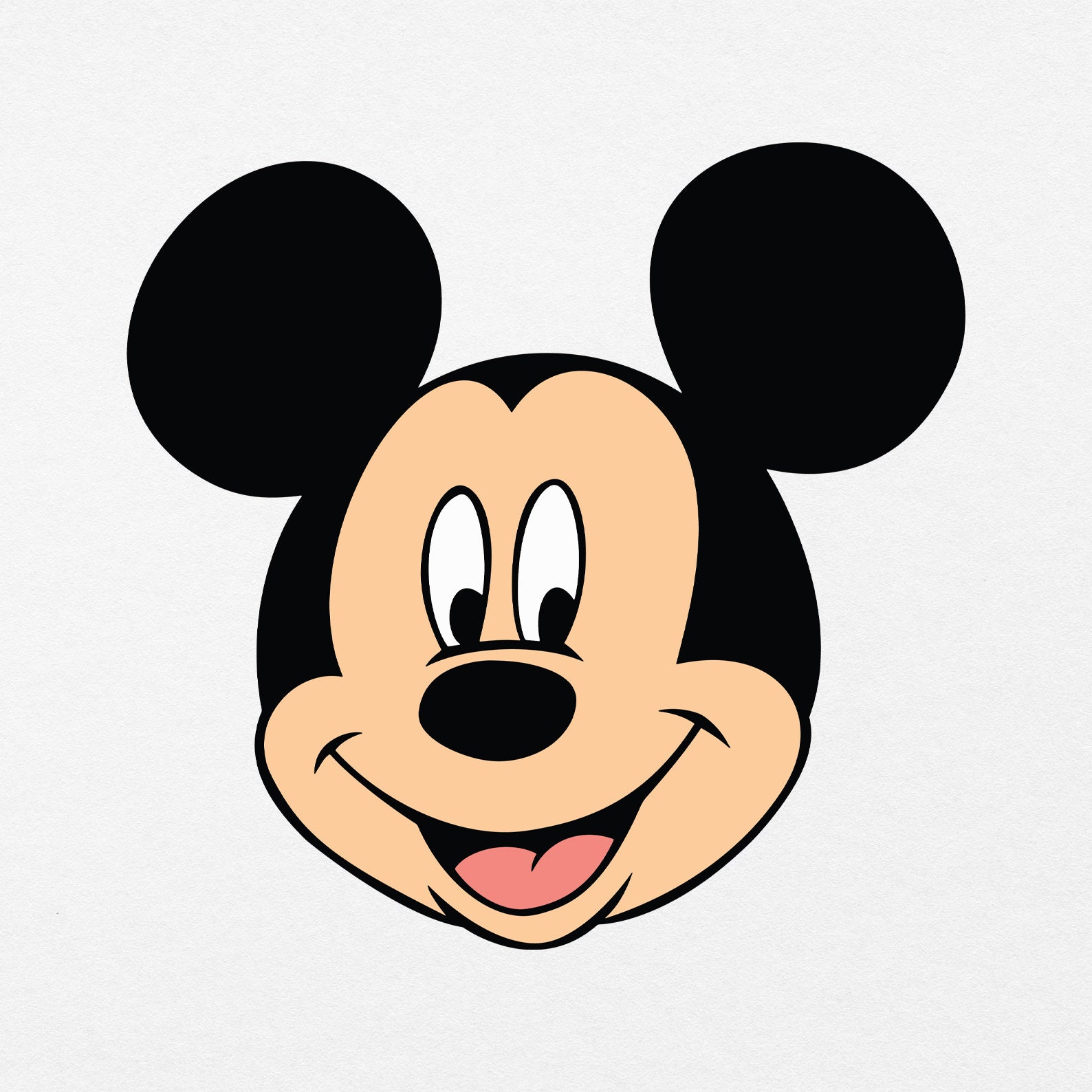 Mickey Mouse 2 head smiling face Walt Disney Digital | Etsy