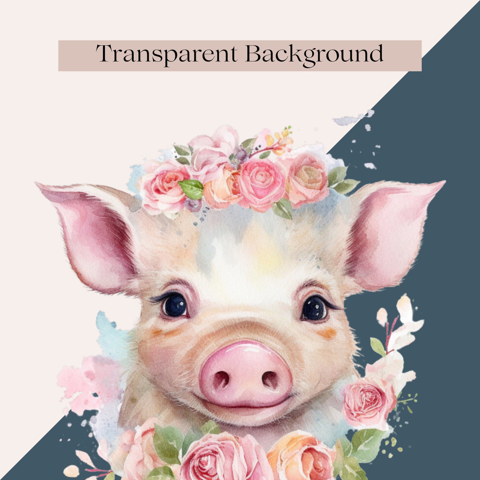 Cute Farm Animals Clipart, Watercolor Baby Farm Animals Set With ...