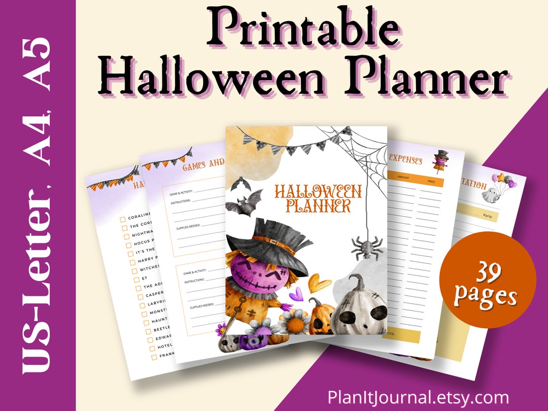 Printable Halloween Planner,spooky Planner,halloween Party,witchy ...